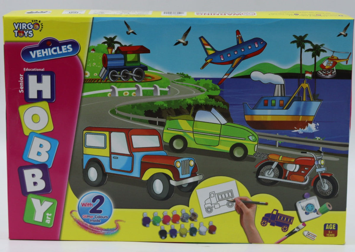 Hobby Vehicles Stencil Art & Craft Drawing Kit for Kids – Tracing and ...