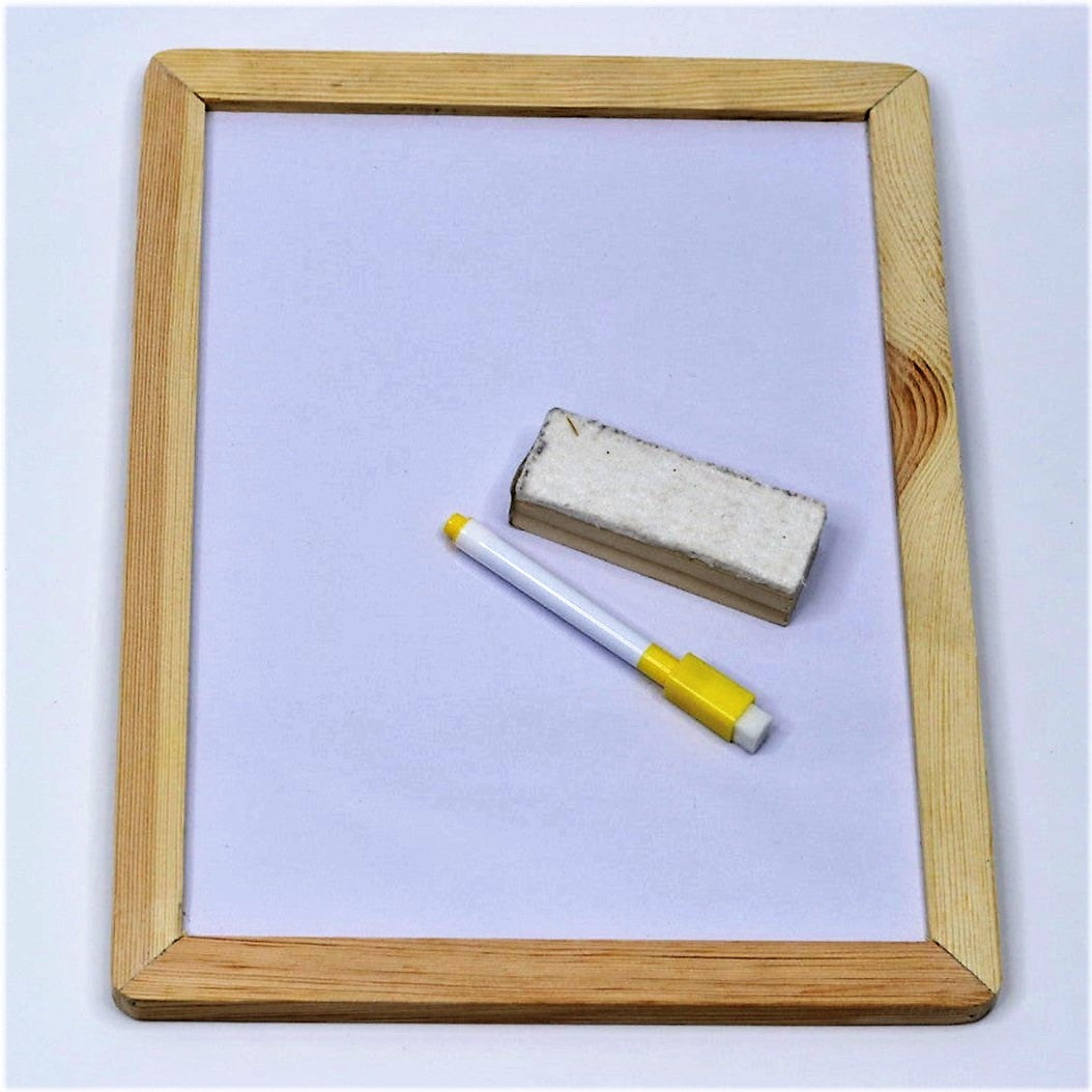 2-in-1 Writing Board and Slate with smooth wooden frame including Mark ...