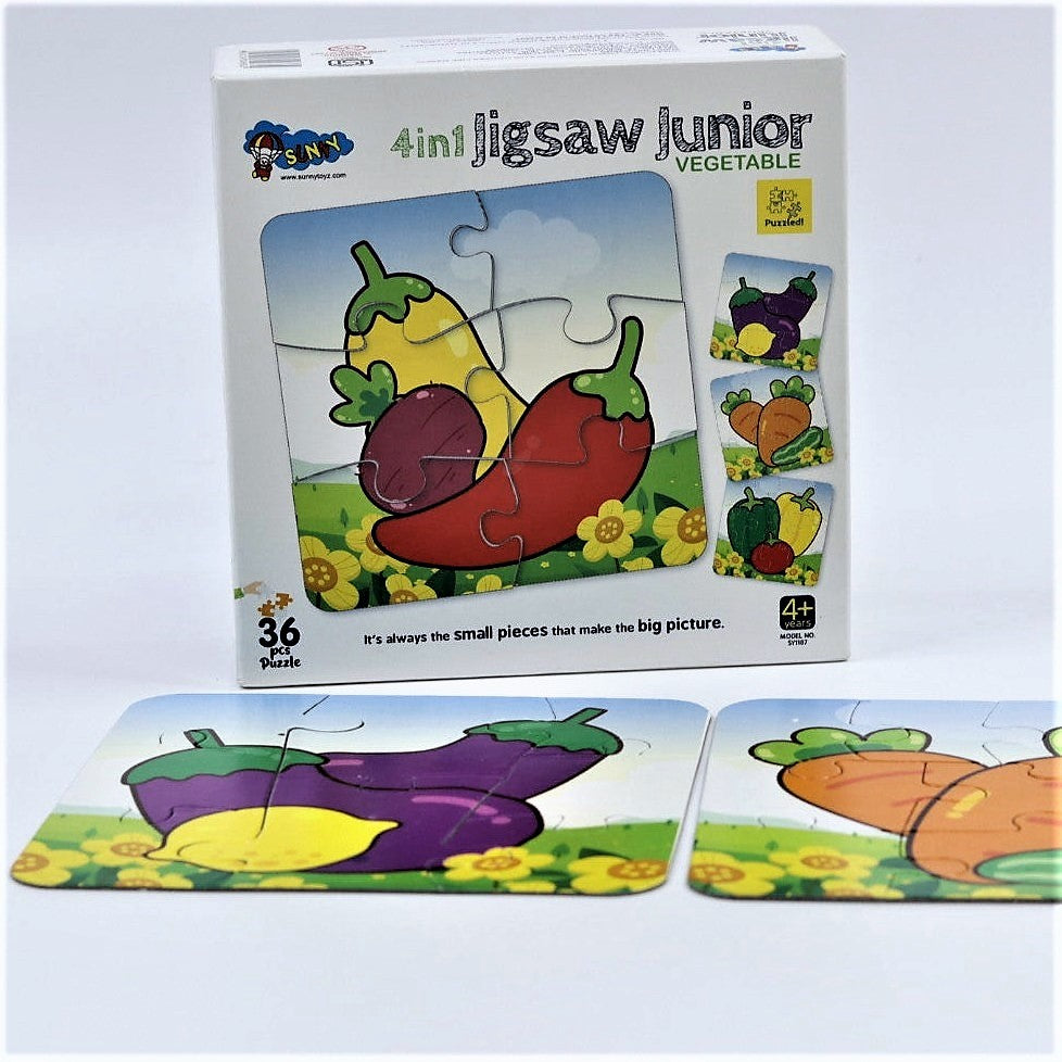 4 in 1 Jigsaw Junior Fruits, 4 Different Puzzles for Kids 36 Pieces Ji ...