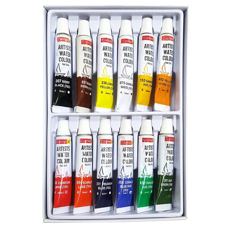 Camel Artist Water Colors Tubes Set 5ml x 12 assorted shades – IntelKids