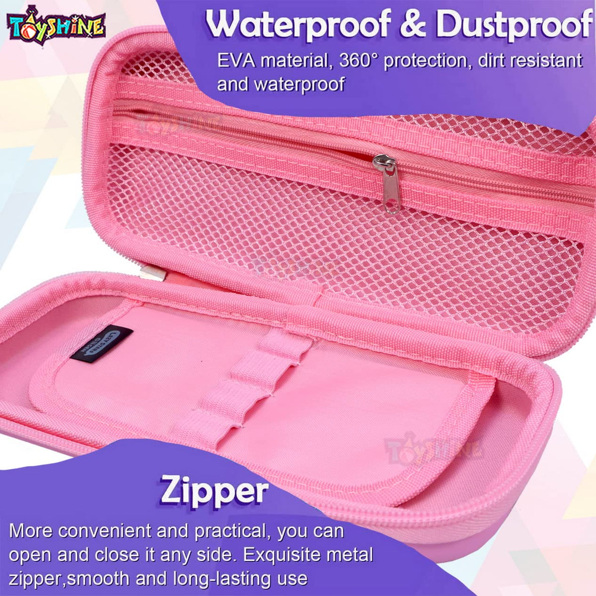 Soft Touch Pencil Case with Compartments - Kids Large Capacity School ...