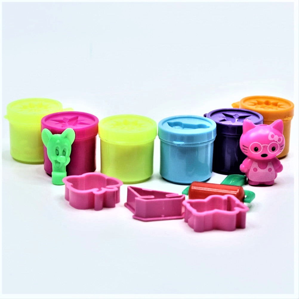 Creative Clay Dough Pack of 6 Colorful Clays, Art and Craft Kit with T ...